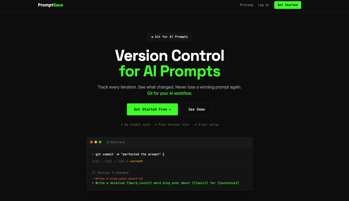 PromptSave - AI Prompt Management